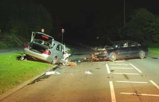 Scene Accident Showing Linford Christies Audi Editorial Stock Photo ...