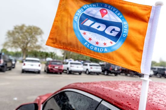 Independent Drivers Guilds Flag Placed Uber Editorial Stock Photo ...