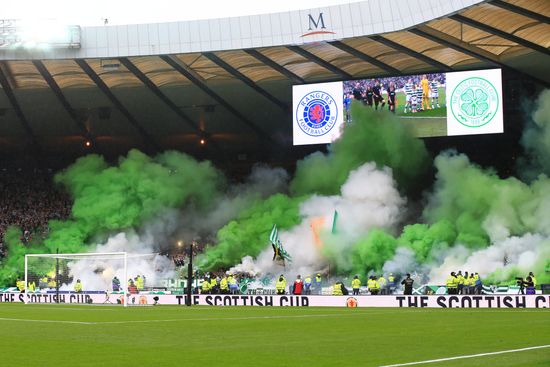 Celtic Fans Pyro Pre Match Hampden Editorial Stock Photo - Stock Image ...