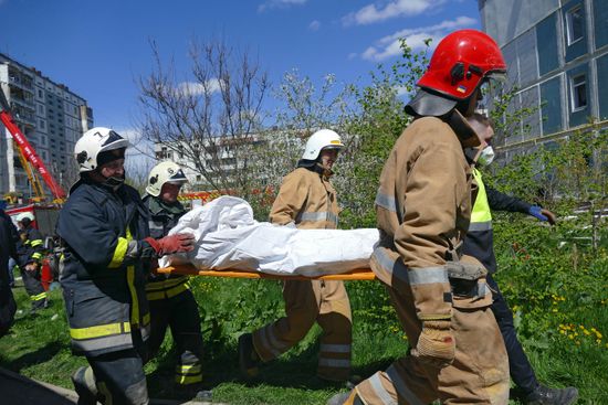 Rescuers Carry Stretcher Body Victim Retrieved Editorial Stock Photo ...