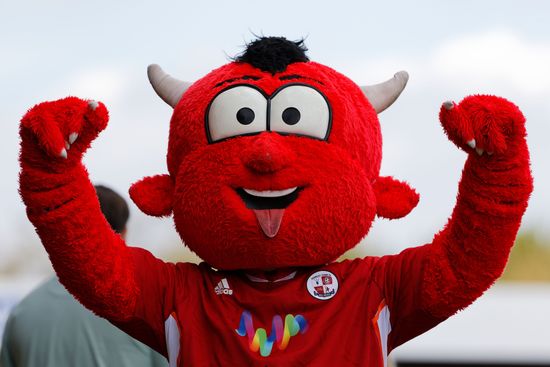 Crawley Town Mascot Reggie Red During Editorial Stock Photo - Stock ...