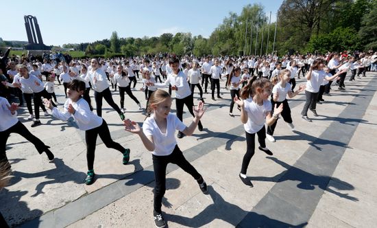 Children Perform Dance During Flash Mob Editorial Stock Photo - Stock ...