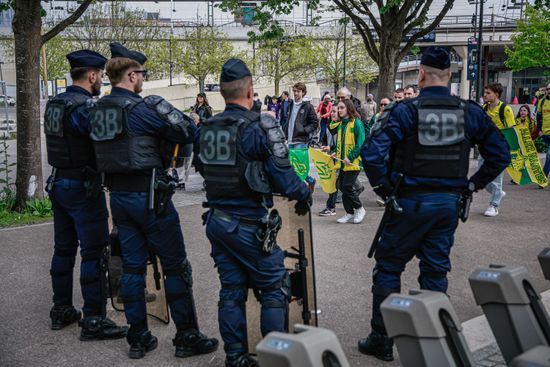 French Police Forces Stand Guard Members Editorial Stock Photo - Stock ...