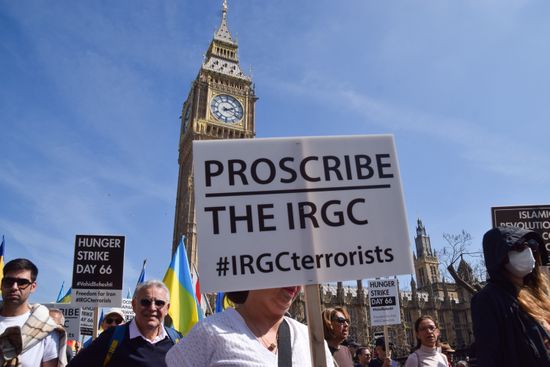 Protester Holds Proscribe Irgc Placard During Editorial Stock Photo ...