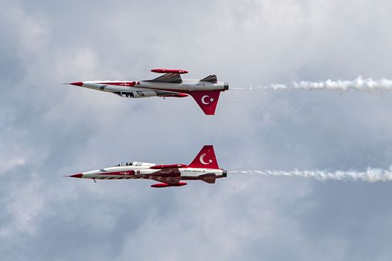 Turkish Stars Aerobatic Team Seen Performing Editorial Stock Photo ...