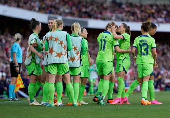 Wolfsburg Captain Alexandra Pope Celebrates Scoring Editorial Stock ...