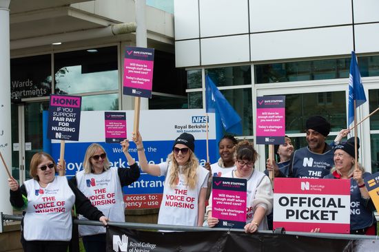 Nurses Picketing Outside Nhs Royal Berkshire Editorial Stock Photo ...