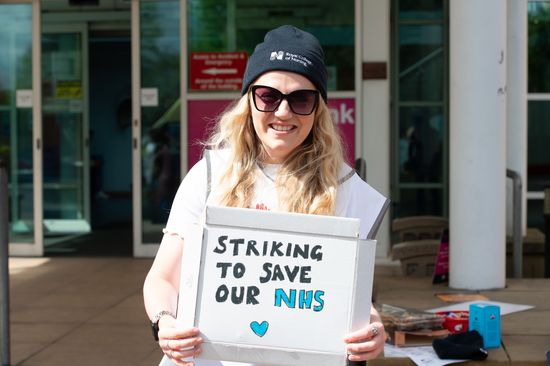 Nurses Picketing Outside Nhs Royal Berkshire Editorial Stock Photo ...