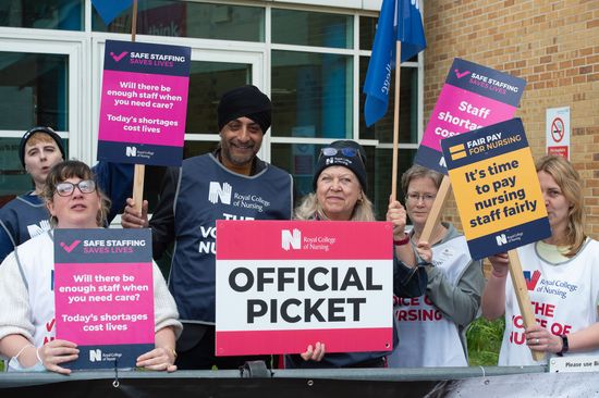 Nurses Picketing Outside Nhs Royal Berkshire Editorial Stock Photo ...