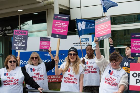 Nurses Picketing Outside Nhs Royal Berkshire Editorial Stock Photo ...