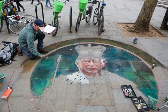 Artist Julian Draws Portrait King Charles Editorial Stock Photo - Stock ...