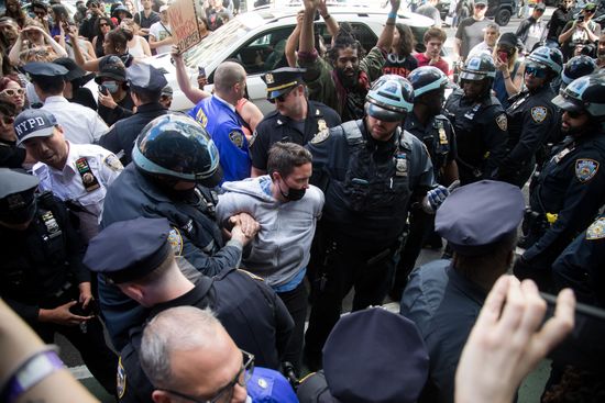 Police Officers Clash Protesters During Protest Editorial Stock Photo ...
