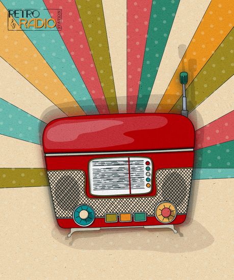 Retro Radio Background Template Design Vintage Editorial Stock Photo ...