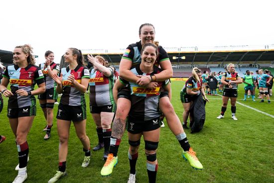 Katy Mew Kaitlan Leaney Harlequins Celebrate Editorial Stock Photo ...