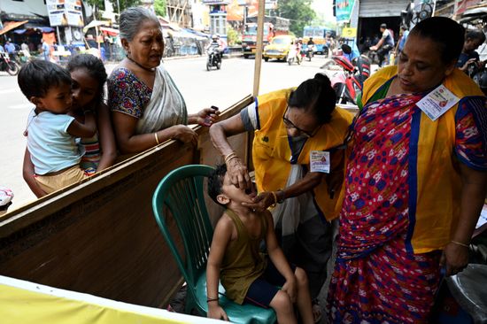 Health Worker Administered Pulse Polio Drops Editorial Stock Photo ...