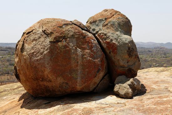 Granite Boulder On Hillside Rhodesmatopos National Editorial Stock ...