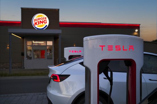 Tesla Supercharger Logo Charging Station Electric Editorial Stock Photo ...