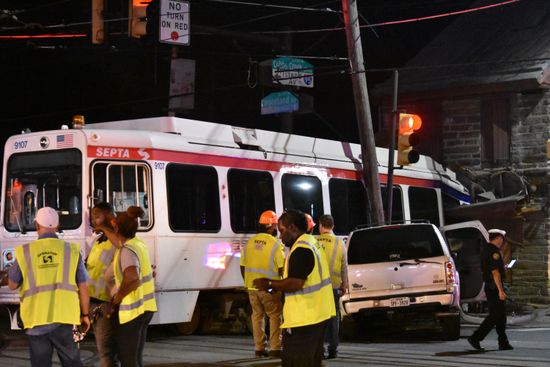 Crews Investigate Accident Involving Septa Trolley Editorial Stock ...