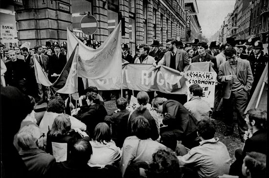 Irish Civil Rights Demonstrators Sit Road Editorial Stock Photo - Stock ...