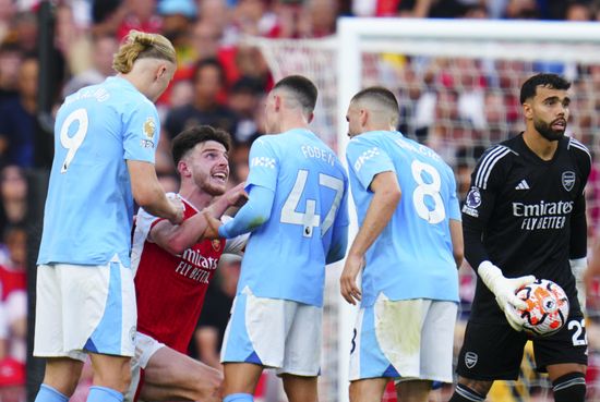 Declan Rice Arsenal Argues Phil Foden Editorial Stock Photo - Stock ...