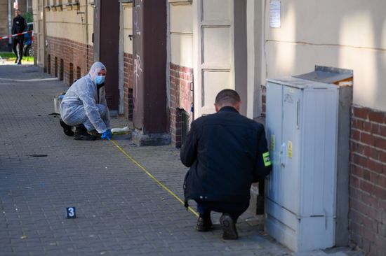 Polish Police Officers Investigate Scene Stabbing Editorial Stock Photo ...