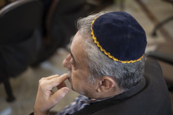Iranianjewish Man Sits Synagogue Downtown Tehran Editorial Stock Photo ...