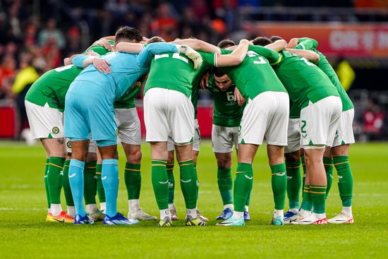 Players Ireland Forming Huddle Before Kick Editorial Stock Photo ...