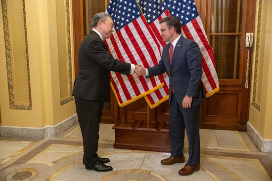 House Speaker Mike Johnson Rla Shakes Editorial Stock Photo - Stock ...