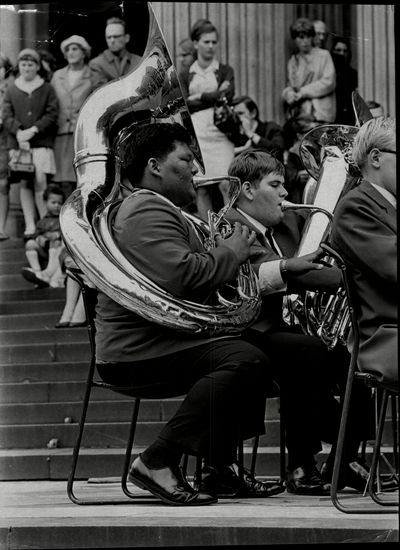Stephen Valencian Playing Tuba On Steps Editorial Stock Photo - Stock ...