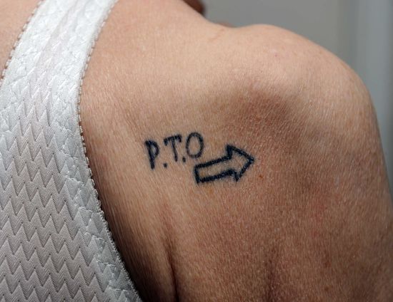 Pto Please Turn Over Tattoo Arrow Editorial Stock Photo - Stock Image ...