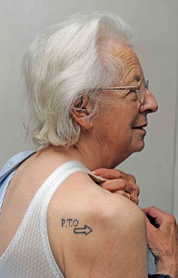Pto Please Turn Over Tattoo Arrow Editorial Stock Photo - Stock Image ...