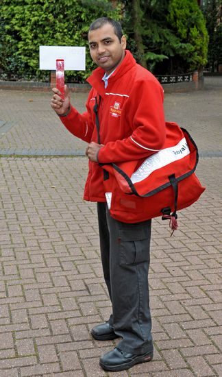 Postman Tejas Dhimant Uses Posting Peg Editorial Stock Photo - Stock ...