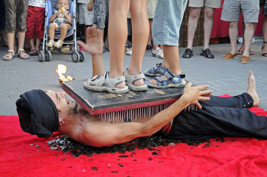 Bed Nails Fakir Trick Display Medieval Editorial Stock Photo - Stock ...