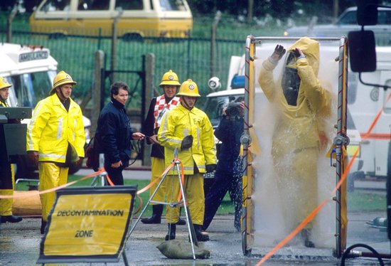 Rescue Workers Enter Decontamination Zone During Editorial Stock Photo ...