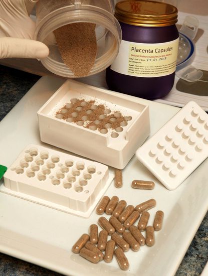 Ground Placenta Being Turned Into Capsules Editorial Stock Photo ...