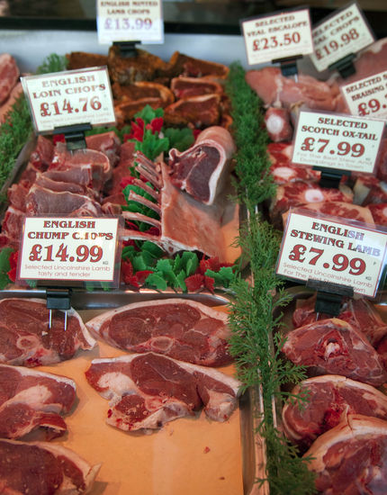 Red Meat Displayed Butchers Shop Window Editorial Stock Photo - Stock ...