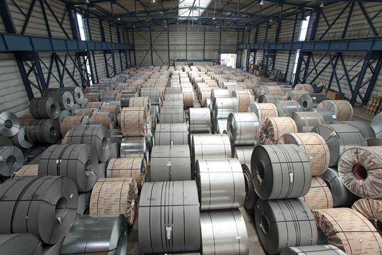 Complete Steel Coils Steelworks Arcelormittal Ready Editorial Stock ...