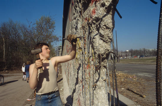 Man Breaking Down Berlin Wall Editorial Stock Photo - Stock Image ...