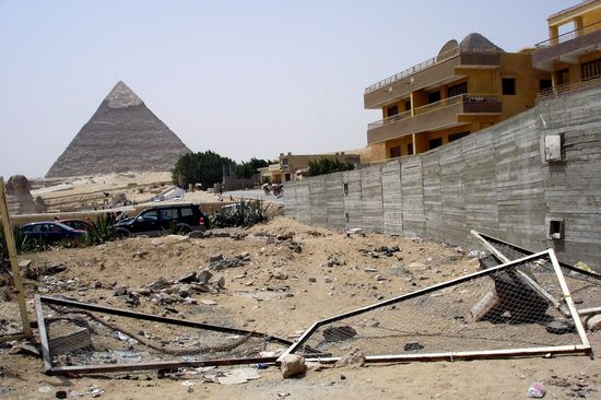 View Pyramids Taken Rubbish Ridden Giza Editorial Stock Photo - Stock ...
