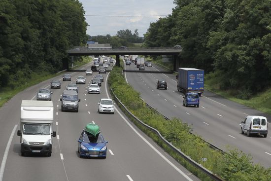 Traffic Moving On A4 Autoroute Editorial Stock Photo - Stock Image ...