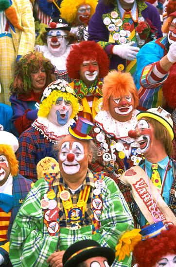 Group Clowns Wearing Red Noses Editorial Stock Photo - Stock Image ...
