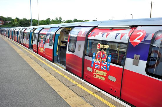 Jubilee Line Tube Train Painted Celebrate Editorial Stock Photo - Stock ...