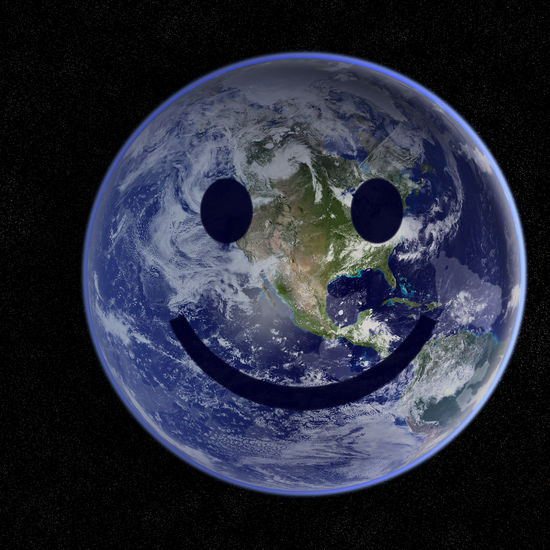 Smiley On Planet Earth Symbolic Picture Editorial Stock Photo - Stock ...