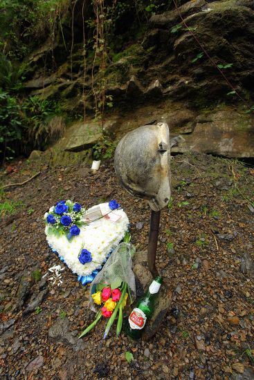 Floral Tributes Miners Spade Helmet Left Editorial Stock Photo - Stock ...