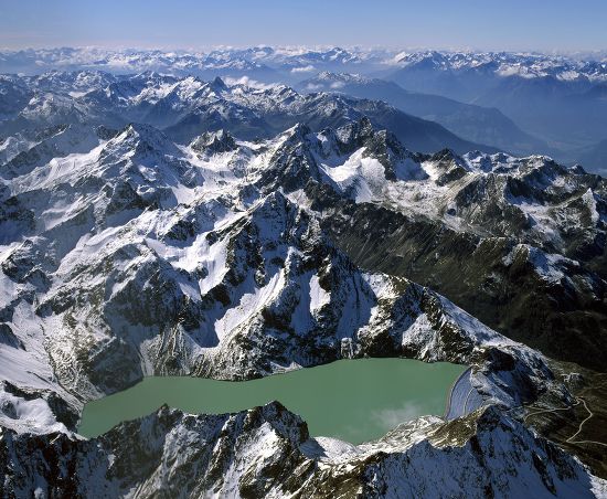 Finstertal Reservoir Central Acherkogel Kuetai Stubai Editorial Stock ...