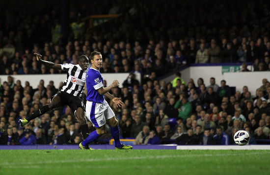 Demba Ba Newcastle United Scores His Editorial Stock Photo - Stock ...