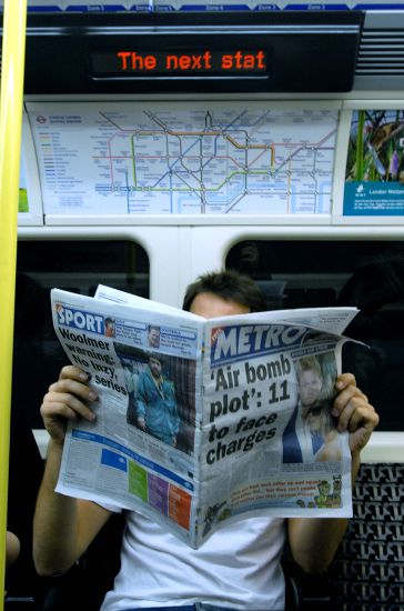 Commuter Reading Metro Free Daily Mondayfriday Editorial Stock Photo ...