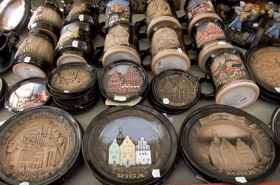 Riga Souvenirs On Sale Market Stall Editorial Stock Photo - Stock Image ...