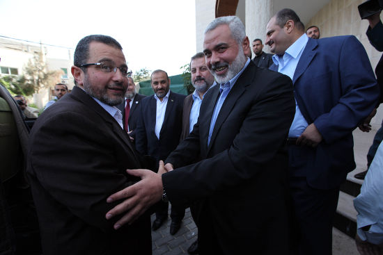 Ismail Haniyeh R Hesham Qandil L Editorial Stock Photo - Stock Image ...