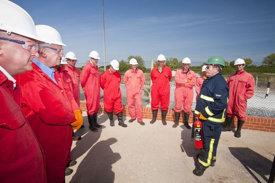 Workers Offshore Industry Practice Fire Fighting Editorial Stock Photo ...